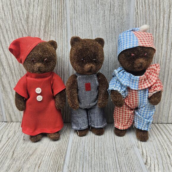 Shackman | Holiday | Vintage Shackman Flocked Bear Family Set Hong Kong ...